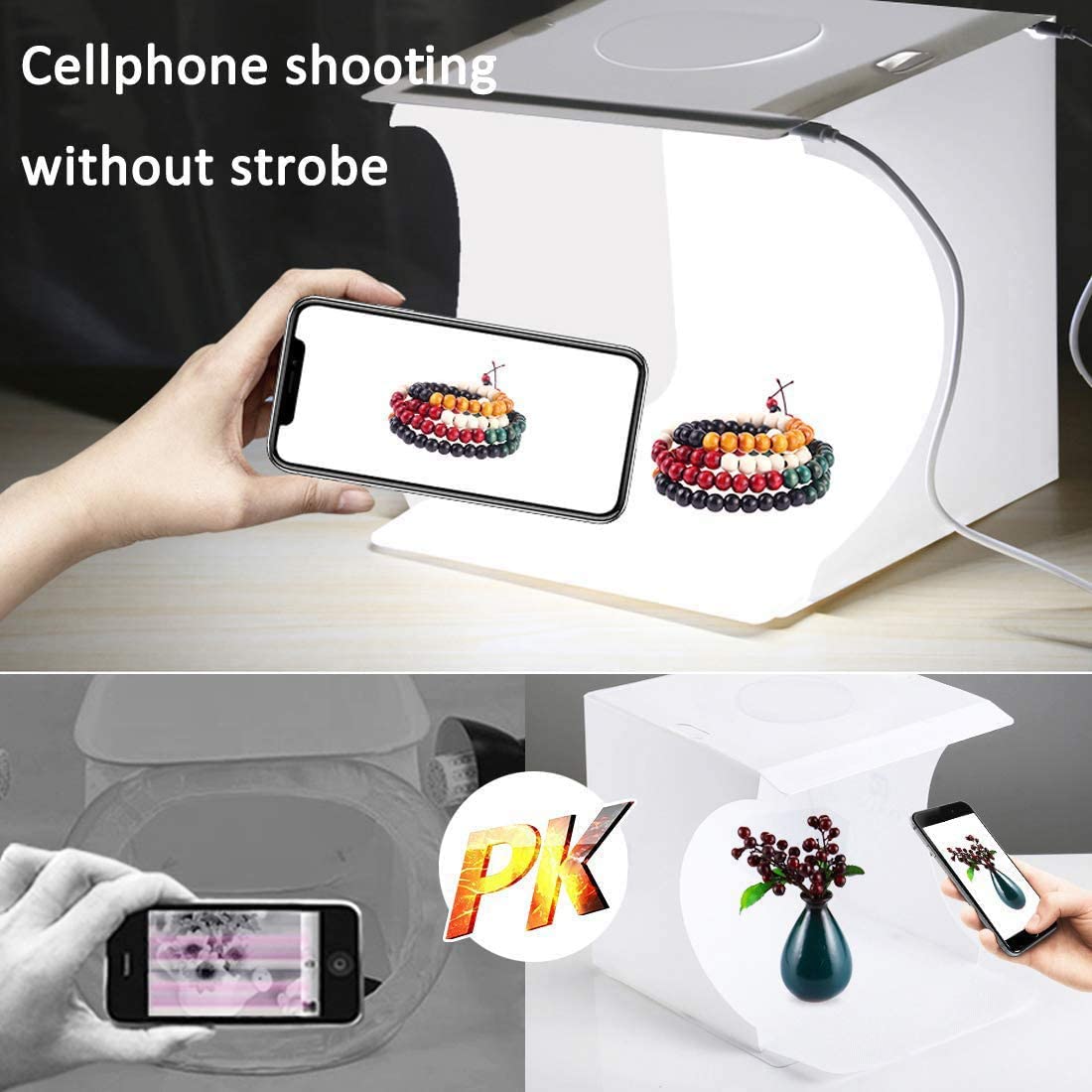 Mini Portable Photo Light Box with 40 LED Light Beads and 6 Kinds Colo ...