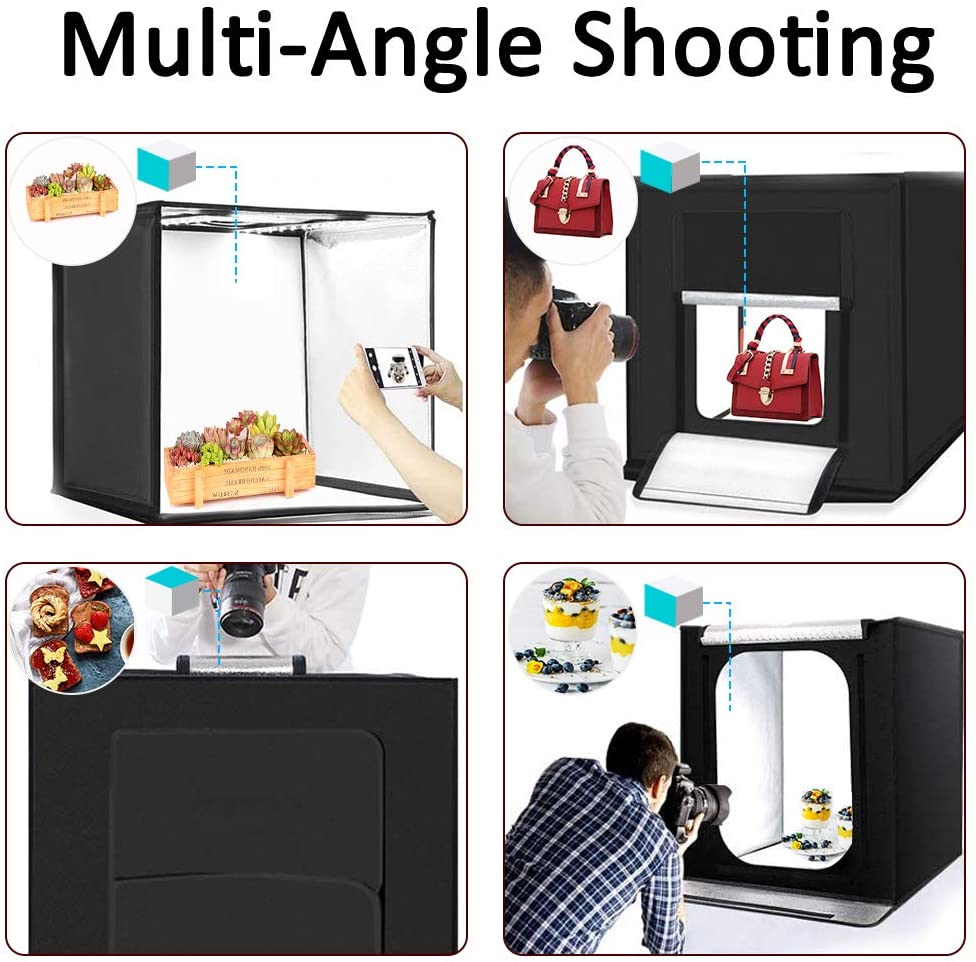 24" x 24" Large Photography Light Box with 2 Removable Light Strips ...