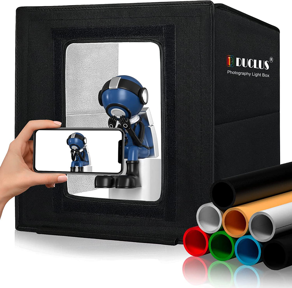 12" x 12" Professional Portable Photography Light Box, 10 Levels Dimma ...